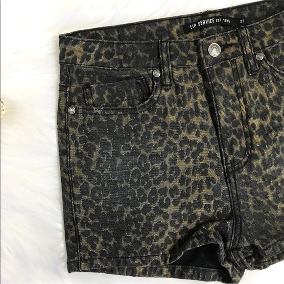 Lip Service | Shorts | Lip Service High Waist Animal Print Jean Shorts ...